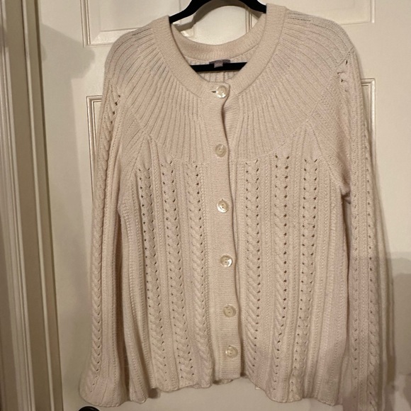 J. Jill | Sweaters | J Jill Cardigan Sweater Size Large Cream Color ...